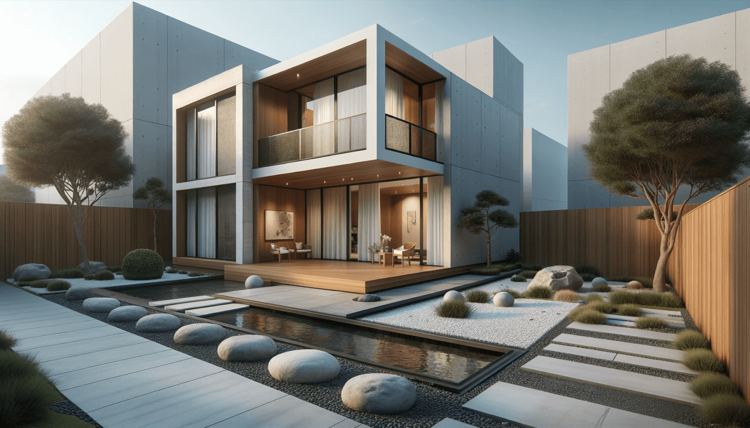 Integrating Nature: Modern House Plans with Courtyard - HomeDesignsAI