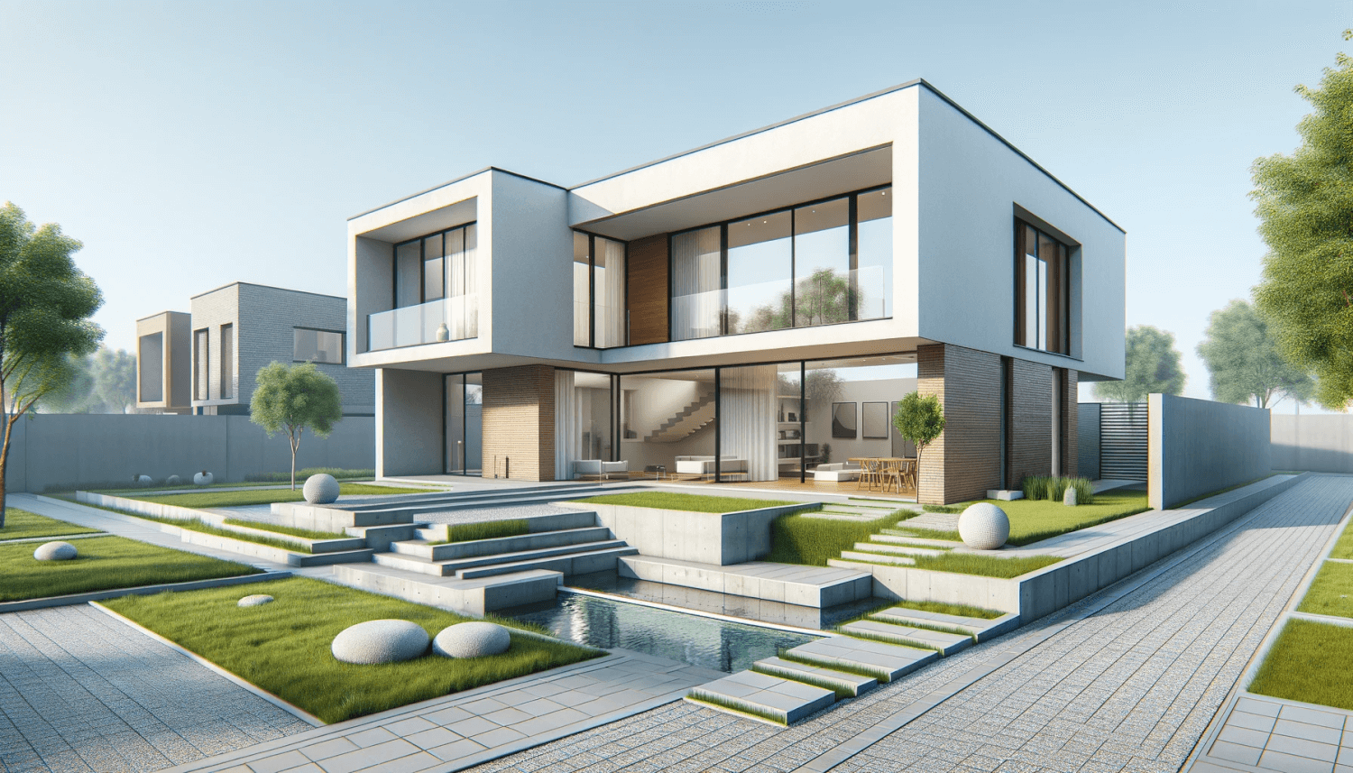 Integrating Nature: Modern House Plans with Courtyard - HomeDesignsAI